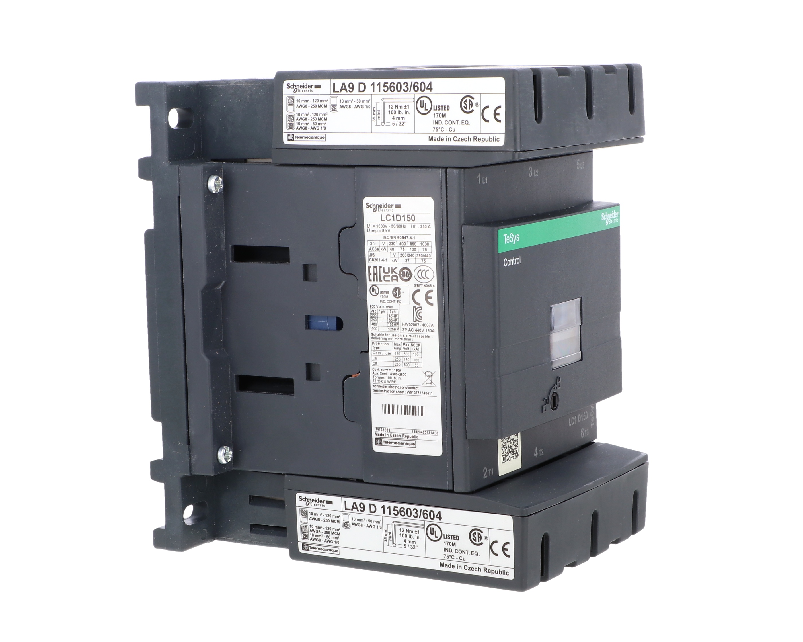 TeSys Deca Stycznik mocy 150A 3P 230V AC 1Z 1R LC1D150P7 – Schneider ...