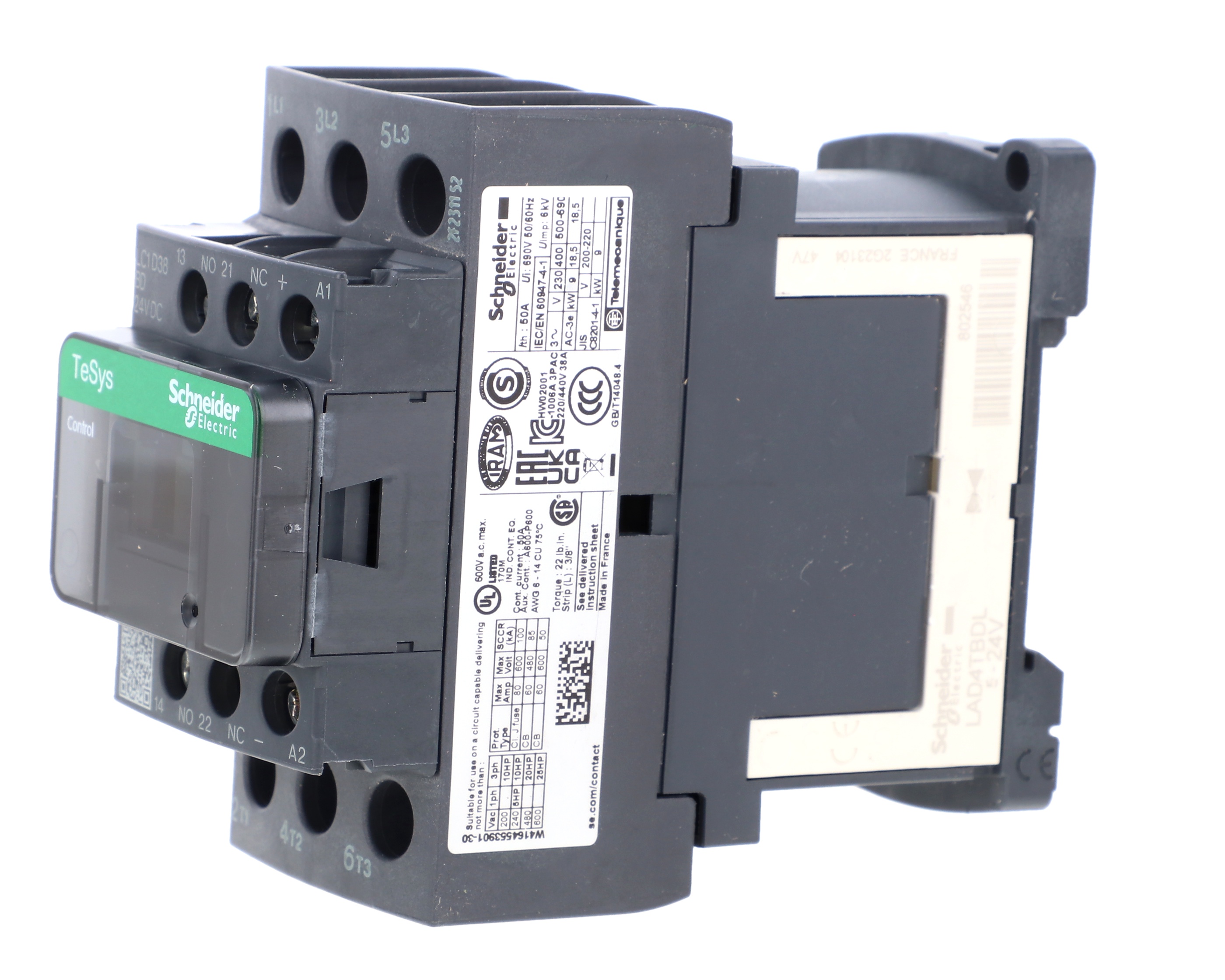 TeSys Deca Stycznik mocy 38A 3P 24V DC 1Z 1R LC1D38BD – Schneider | TIM SA