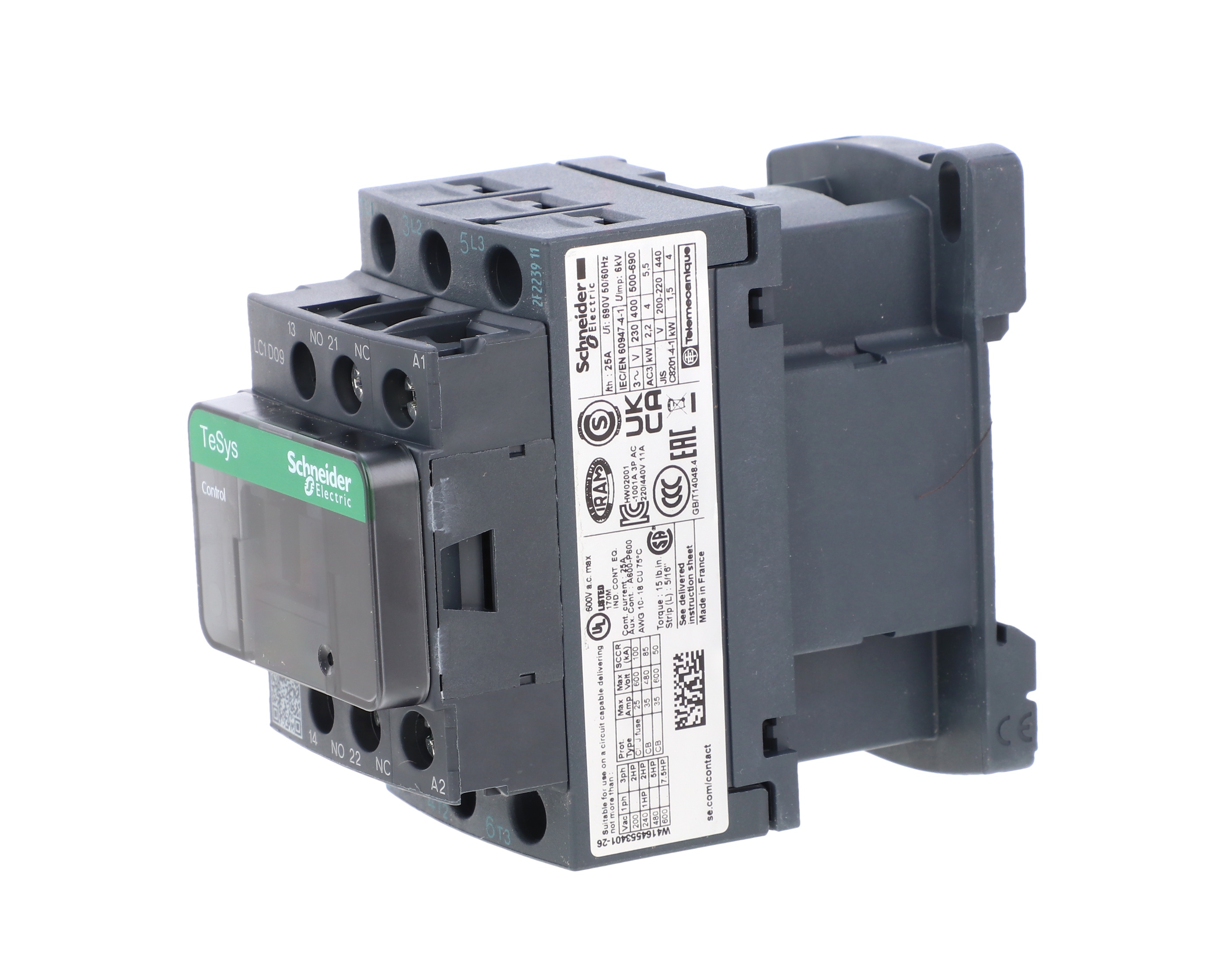 TeSys Deca Stycznik mocy 9A 3P 380-400V AC 1Z 1R LC1D09Q7 – Schneider ...