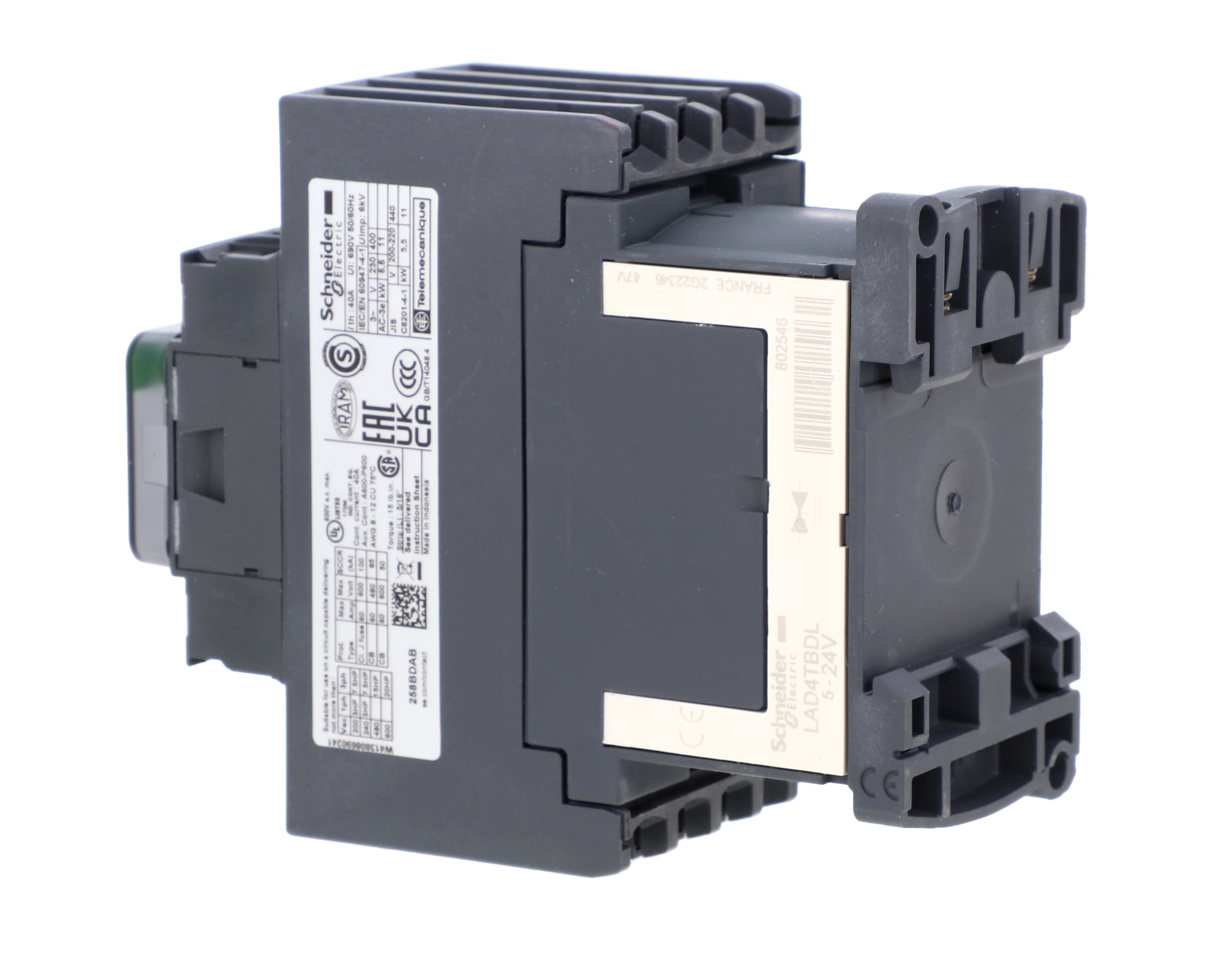 TeSys Deca Stycznik mocy 25A 2Z 2R 24V DC 1Z 1R LC1D258BD – Schneider ...