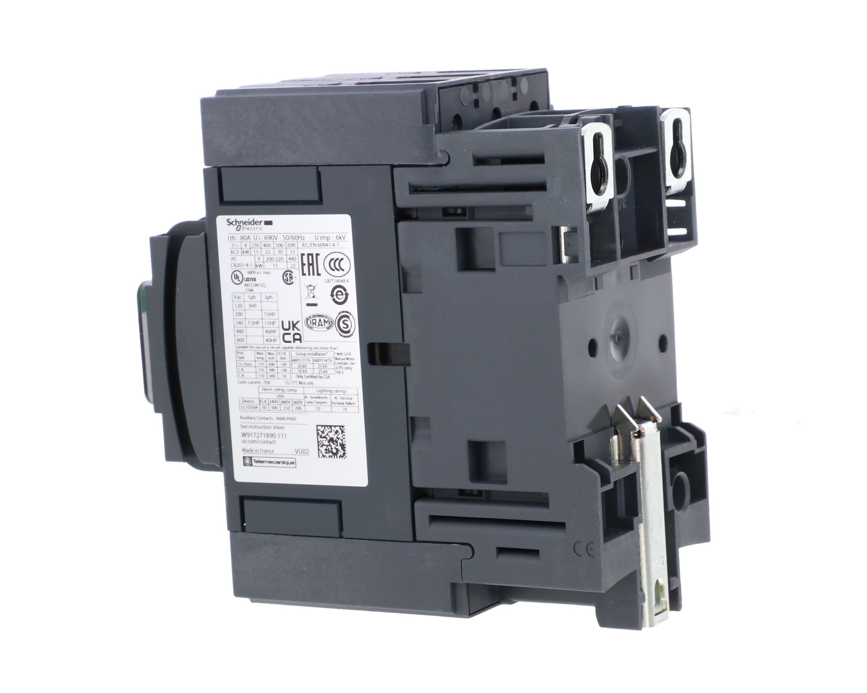 TeSys Deca Stycznik mocy 50A 3P 24V DC 1Z 1R (EVK) LC1D50ABD ...