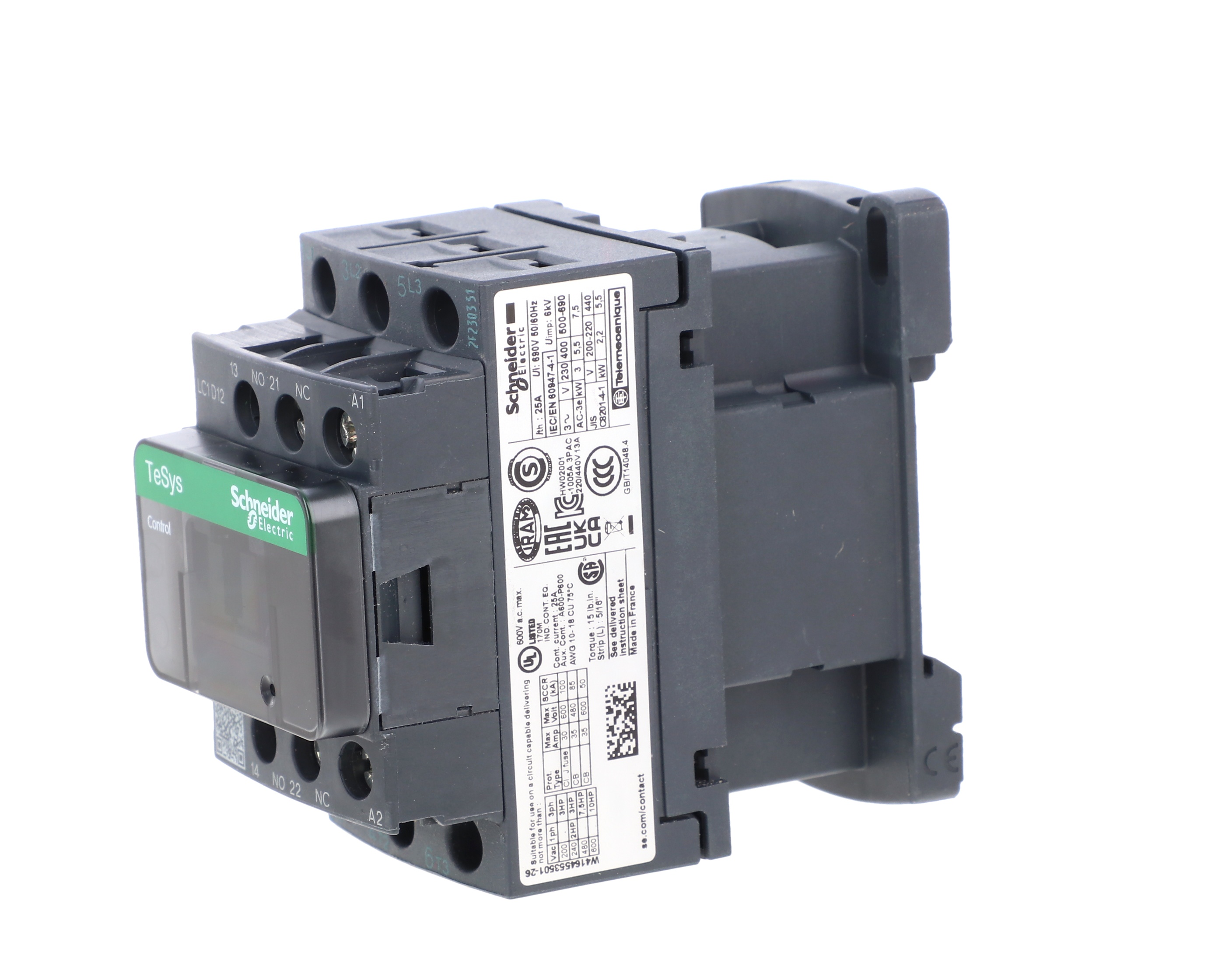 TeSys Deca Stycznik mocy 12A 3P 110V AC 1Z 1R LC1D12F7 – Schneider | TIM SA