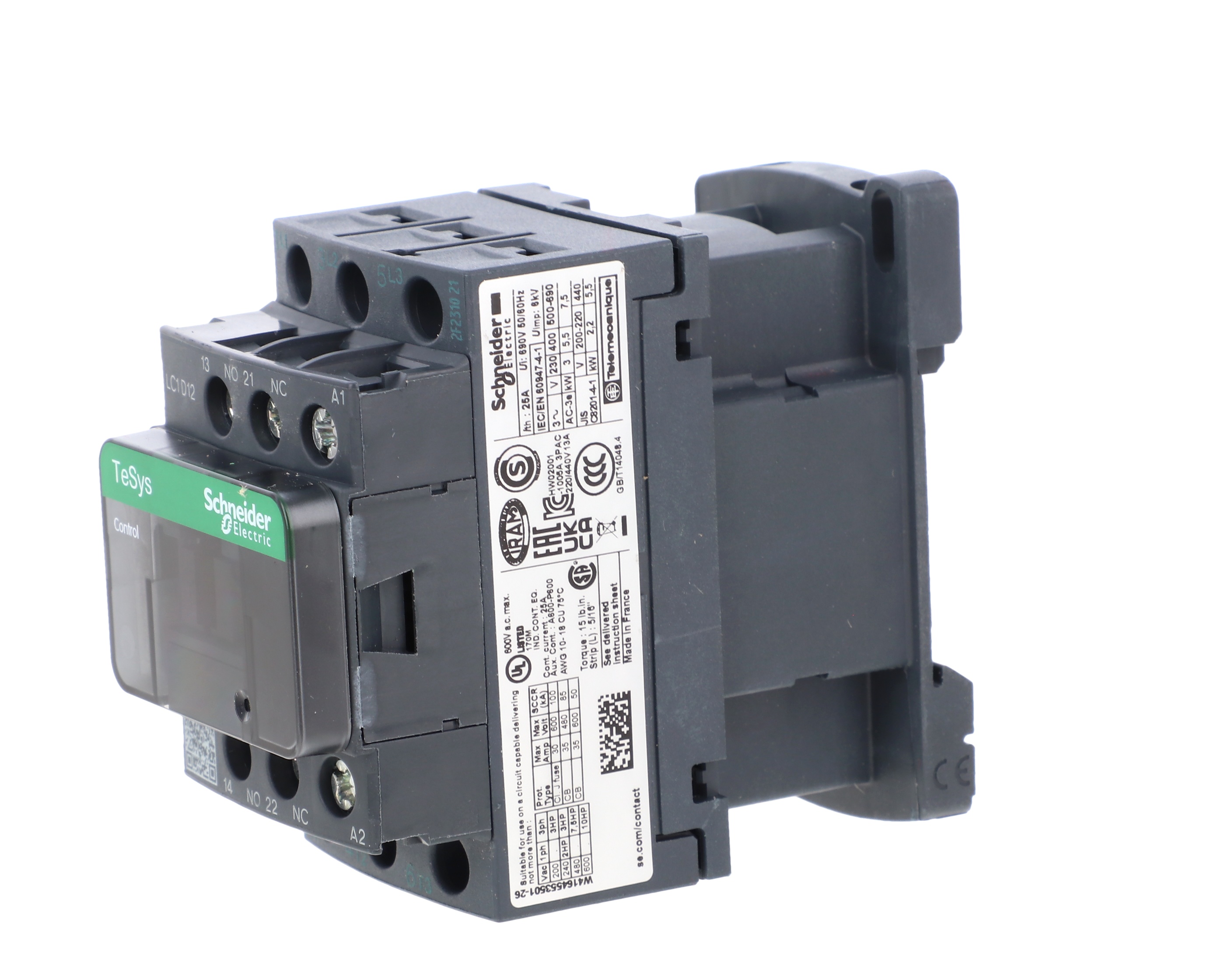 TeSys Deca Stycznik mocy 12A 3P 48V AC 1Z 1R LC1D12E7 – Schneider | TIM SA