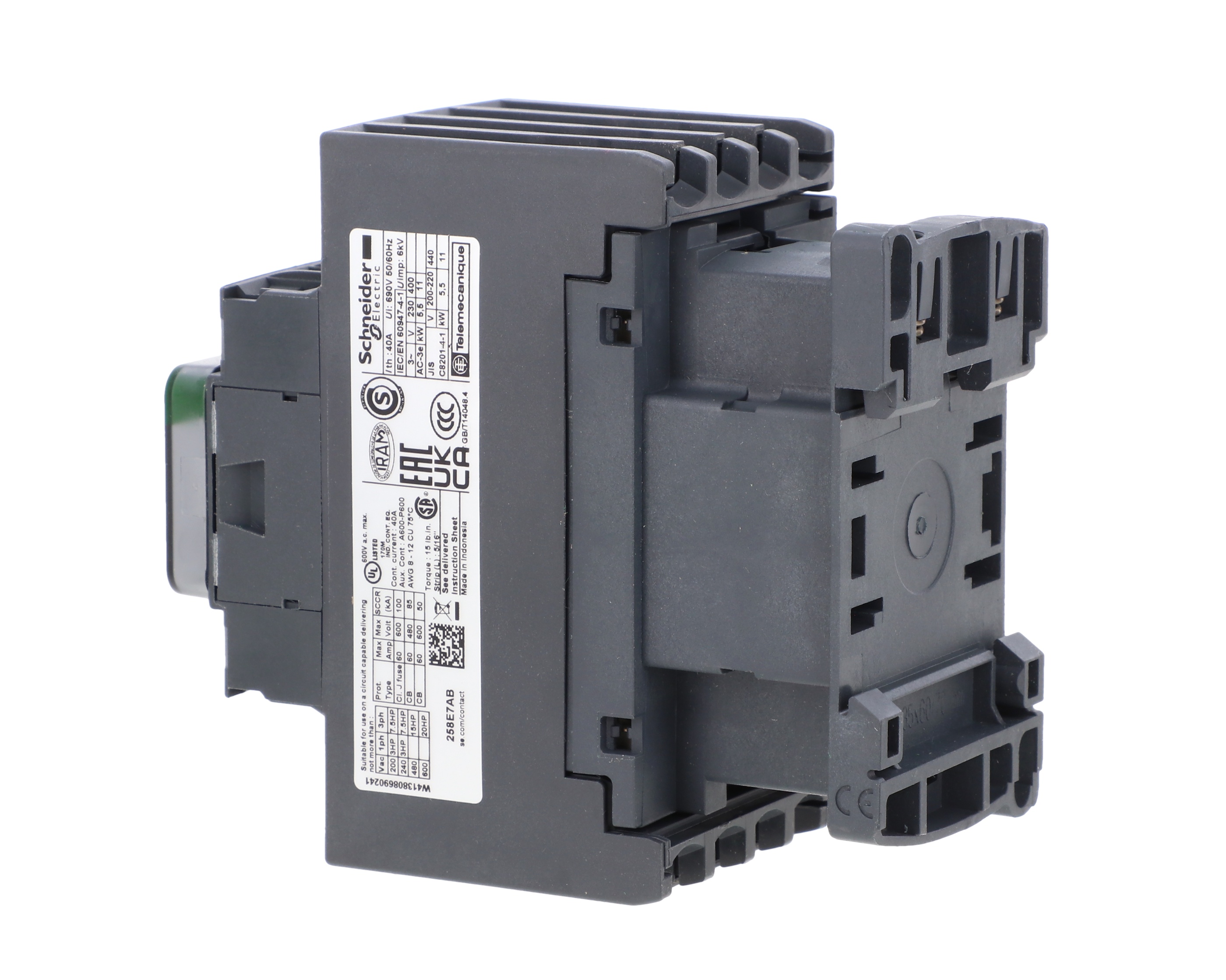 TeSys Deca Stycznik mocy 40A AC-1 2Z 2R 48V AC 1Z 1R LC1D258E7 ...