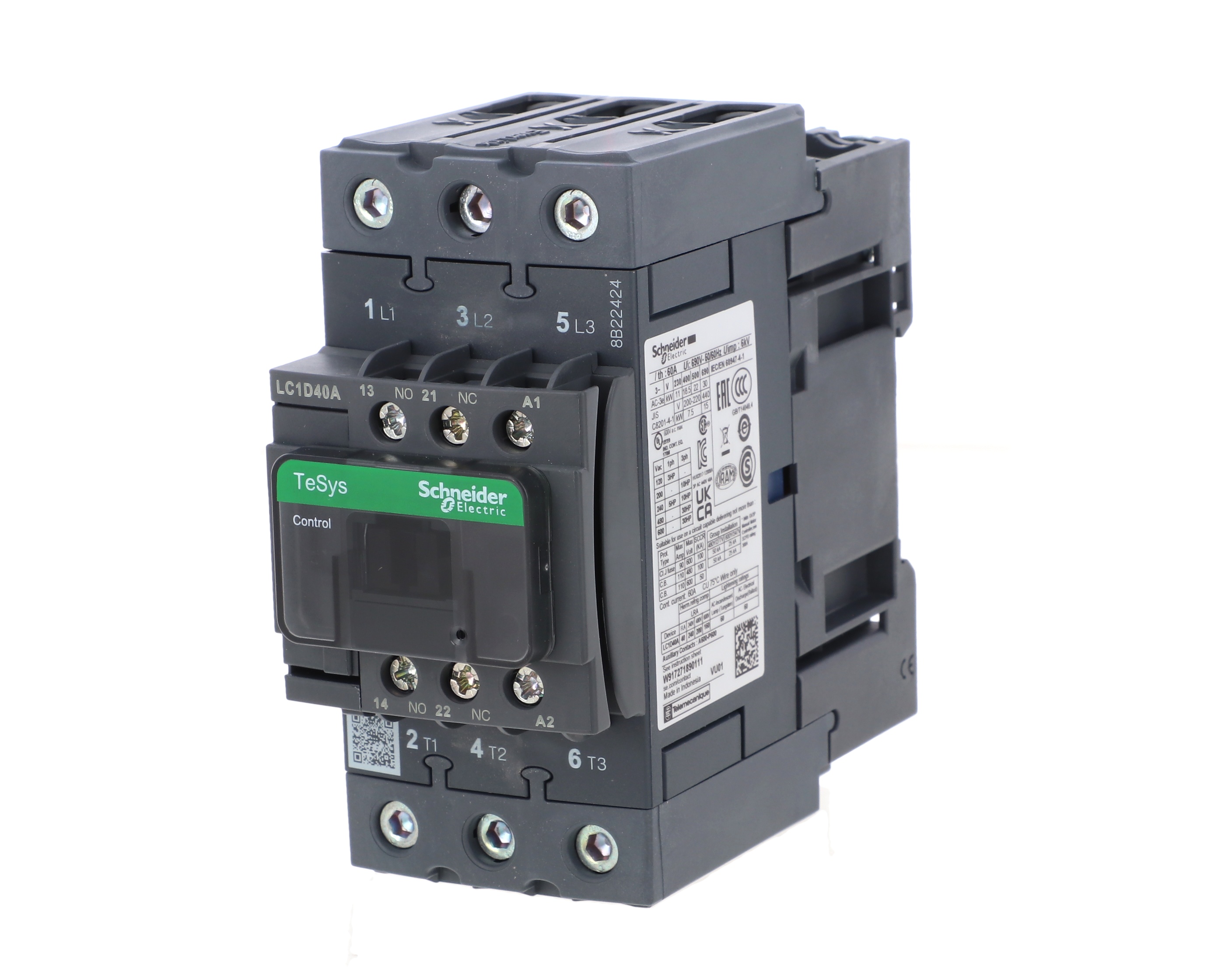 TeSys Deca Stycznik mocy 40A 3P 24V AC 1Z 1R (EVK) LC1D40AB7 ...