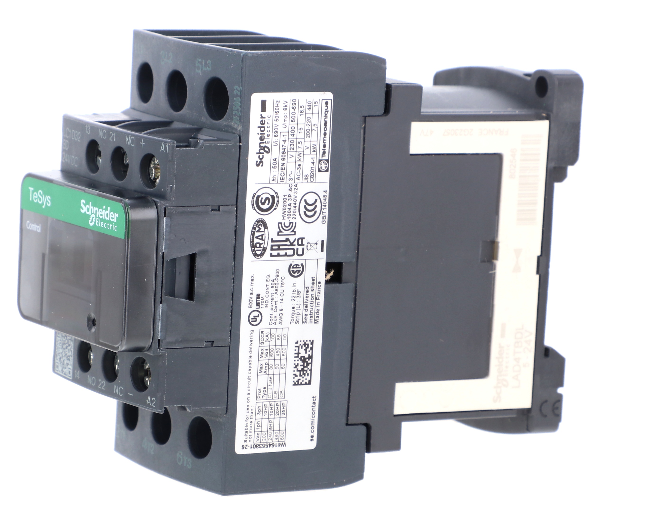 TeSys Deca Stycznik mocy 32A 3P 24V DC 1Z 1R LC1D32BD – Schneider | TIM SA