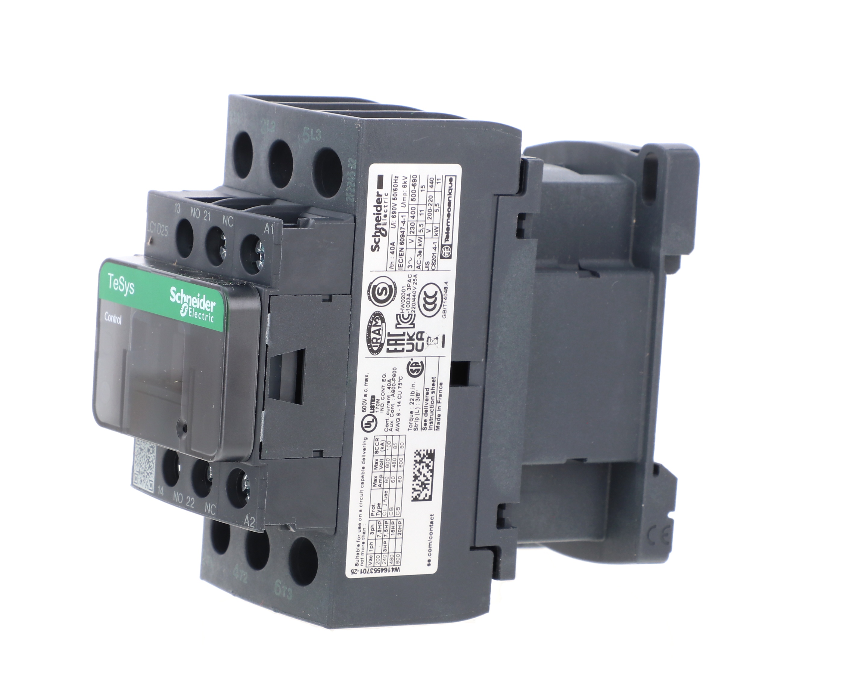 TeSys Deca Stycznik 25A 3P 380V AC 1Z 1R LC1D25Q7 – Schneider | TIM SA