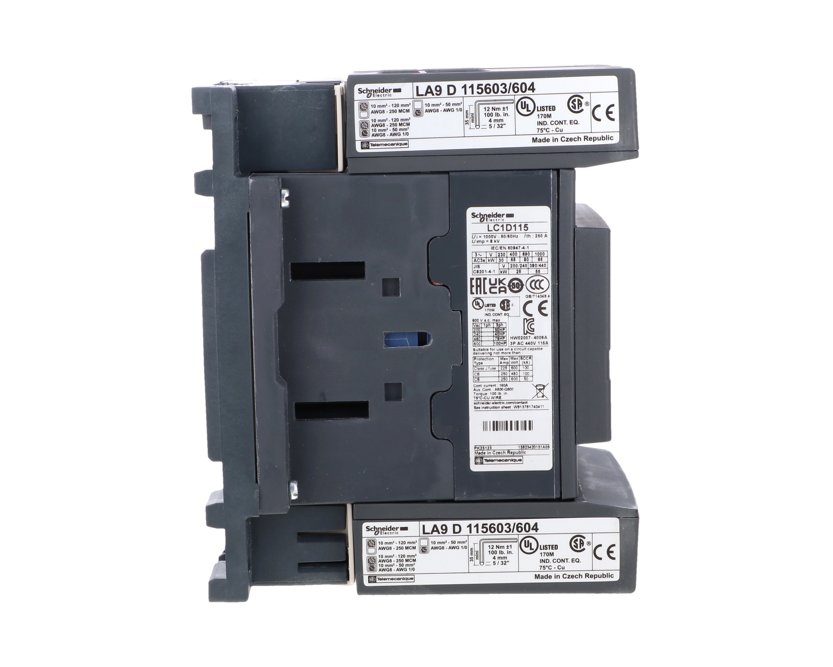 TeSys Deca Stycznik mocy 115A 3P 230V AC 1Z 1R LC1D115P7 – Schneider ...