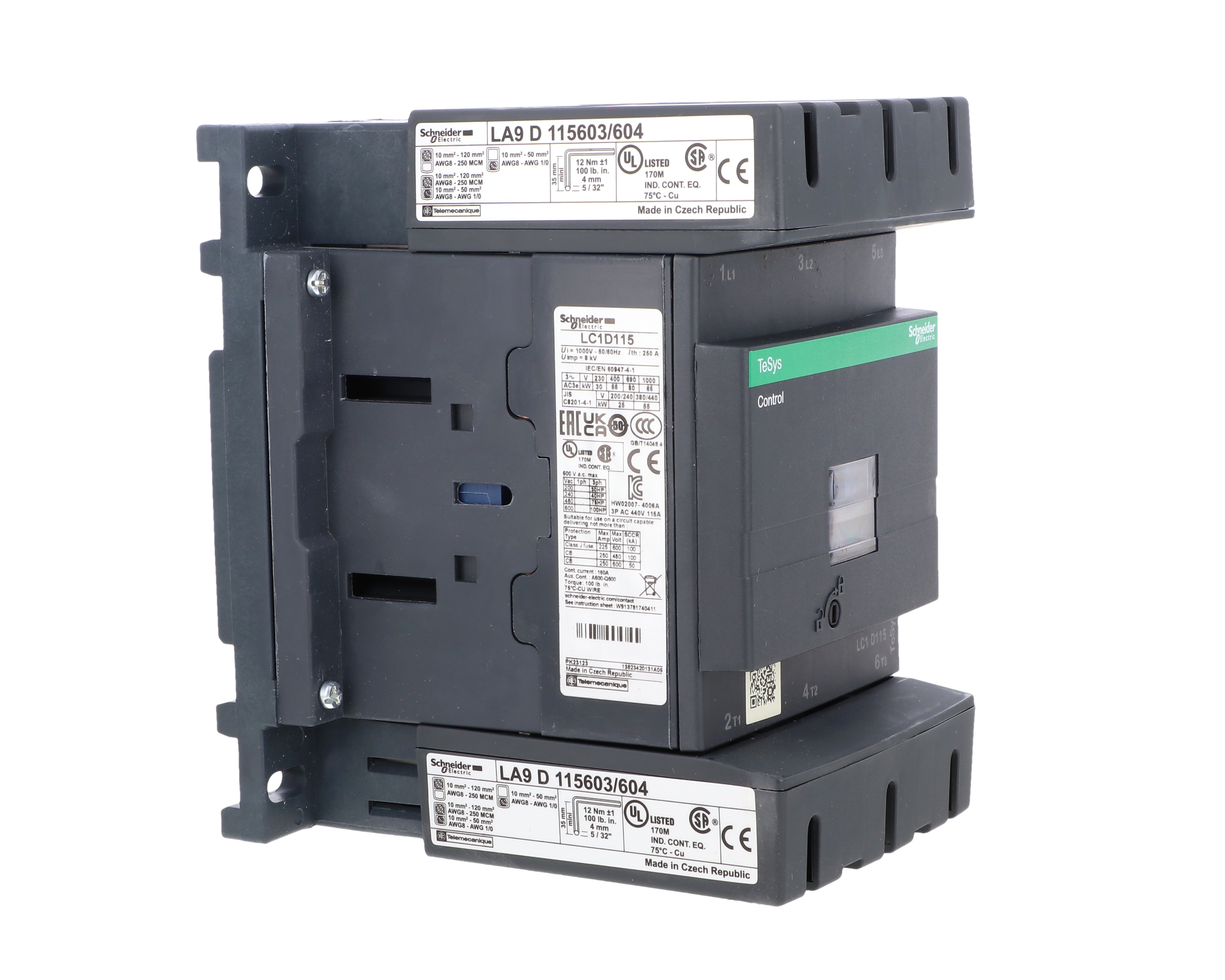 TeSys Deca Stycznik mocy 115A 3P 230V AC 1Z 1R LC1D115P7 – Schneider ...