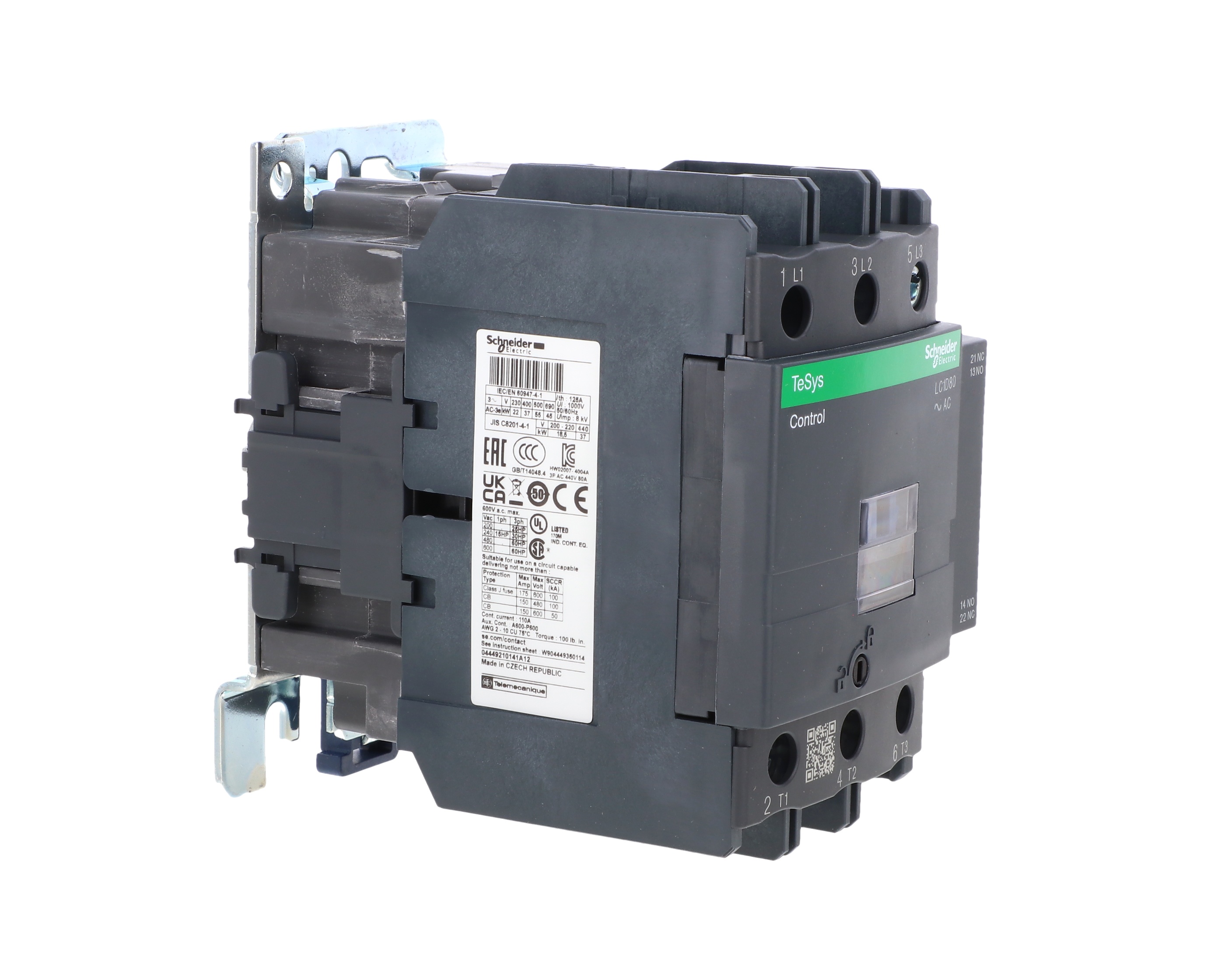 TeSys Deca Stycznik mocy 80A 3P 230V AC 1Z 1R LC1D80P7 – Schneider | TIM SA