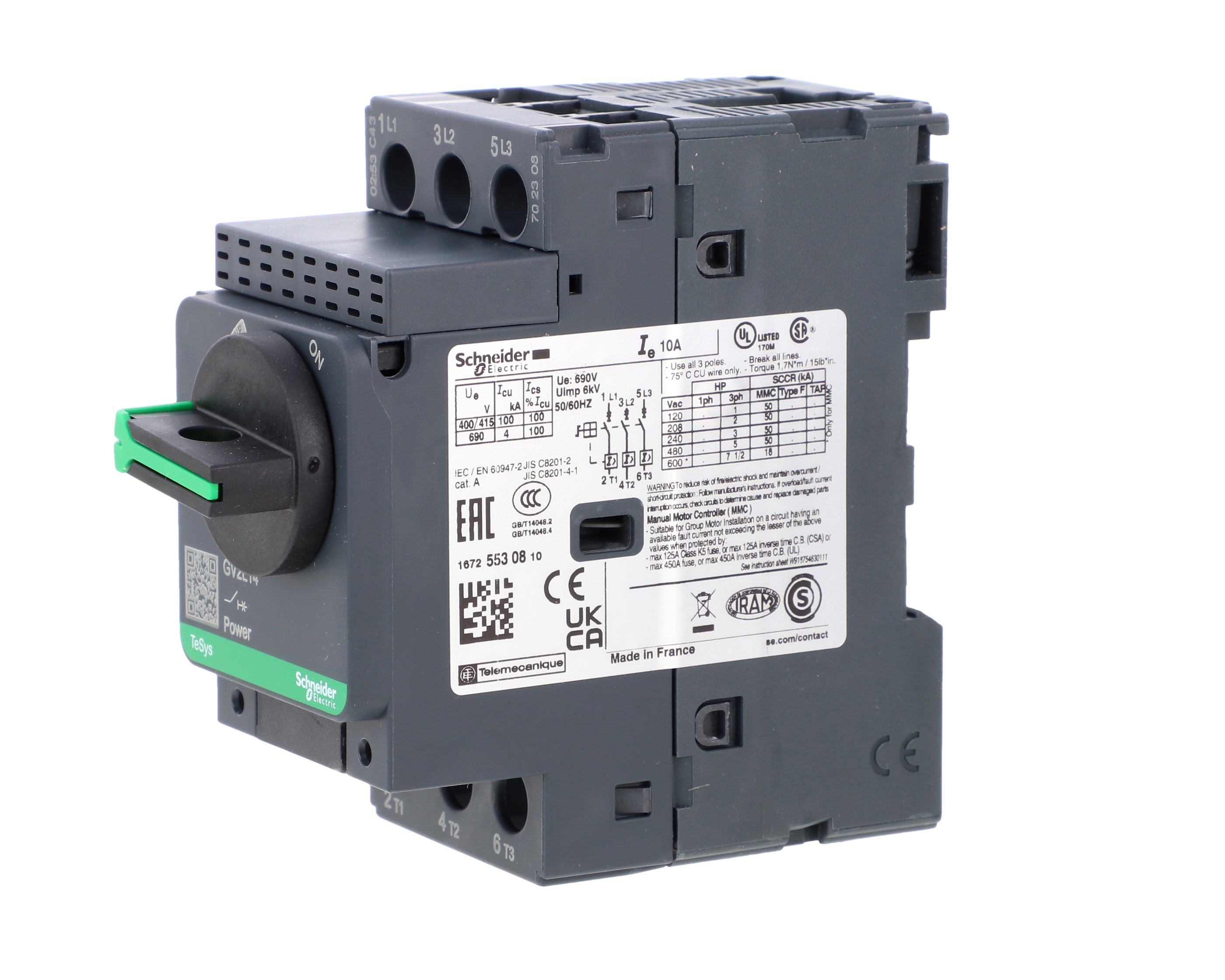 TeSys Deca Wyłącznik silnikowy 3P 4kW 10A GV2L14 – Schneider | TIM SA