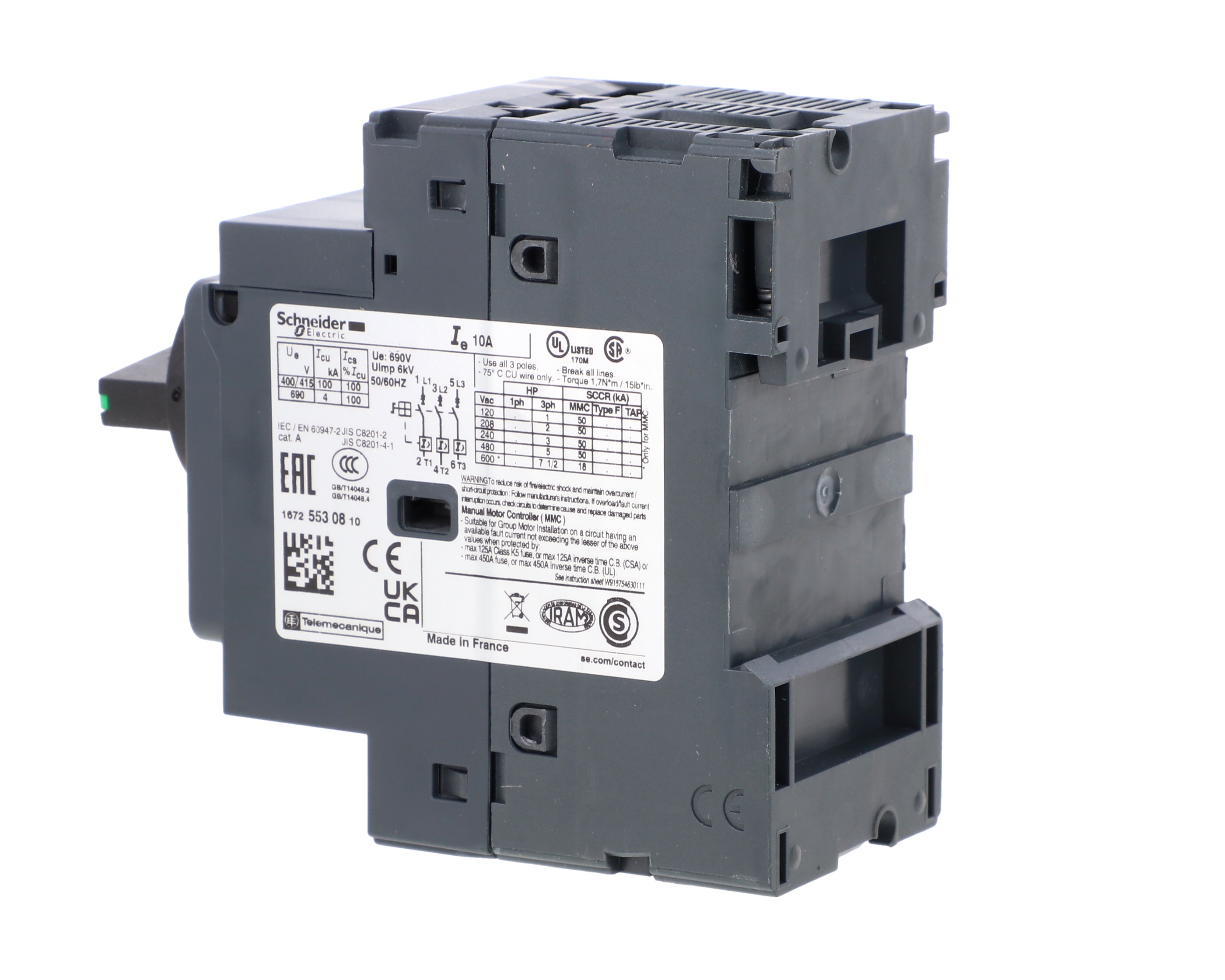 TeSys Deca Wyłącznik silnikowy 3P 4kW 10A GV2L14 – Schneider | TIM SA