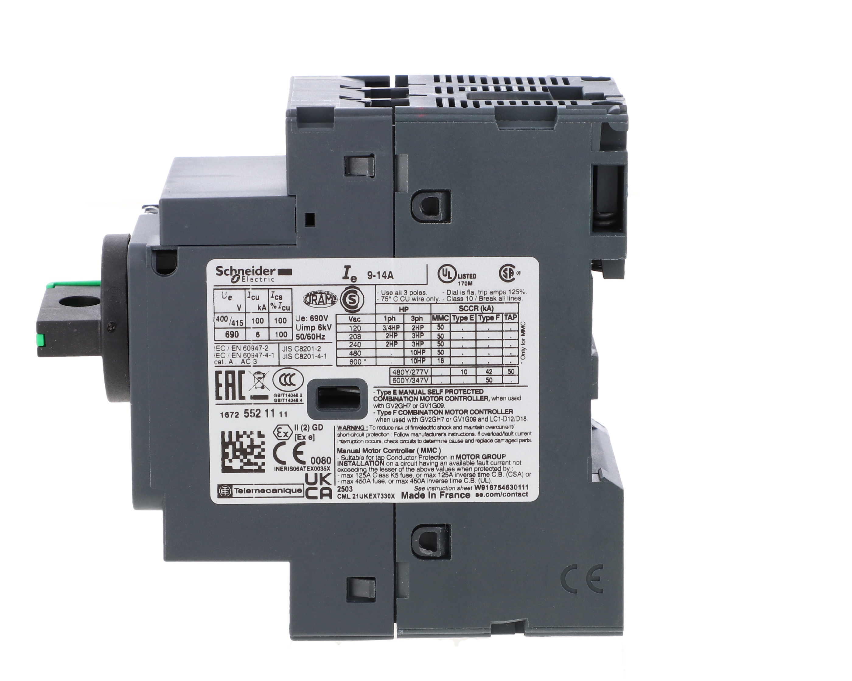 TeSys Deca Wyłącznik silnikowy 3P 5,5kW 9-14A GV2P16 – Schneider | TIM SA