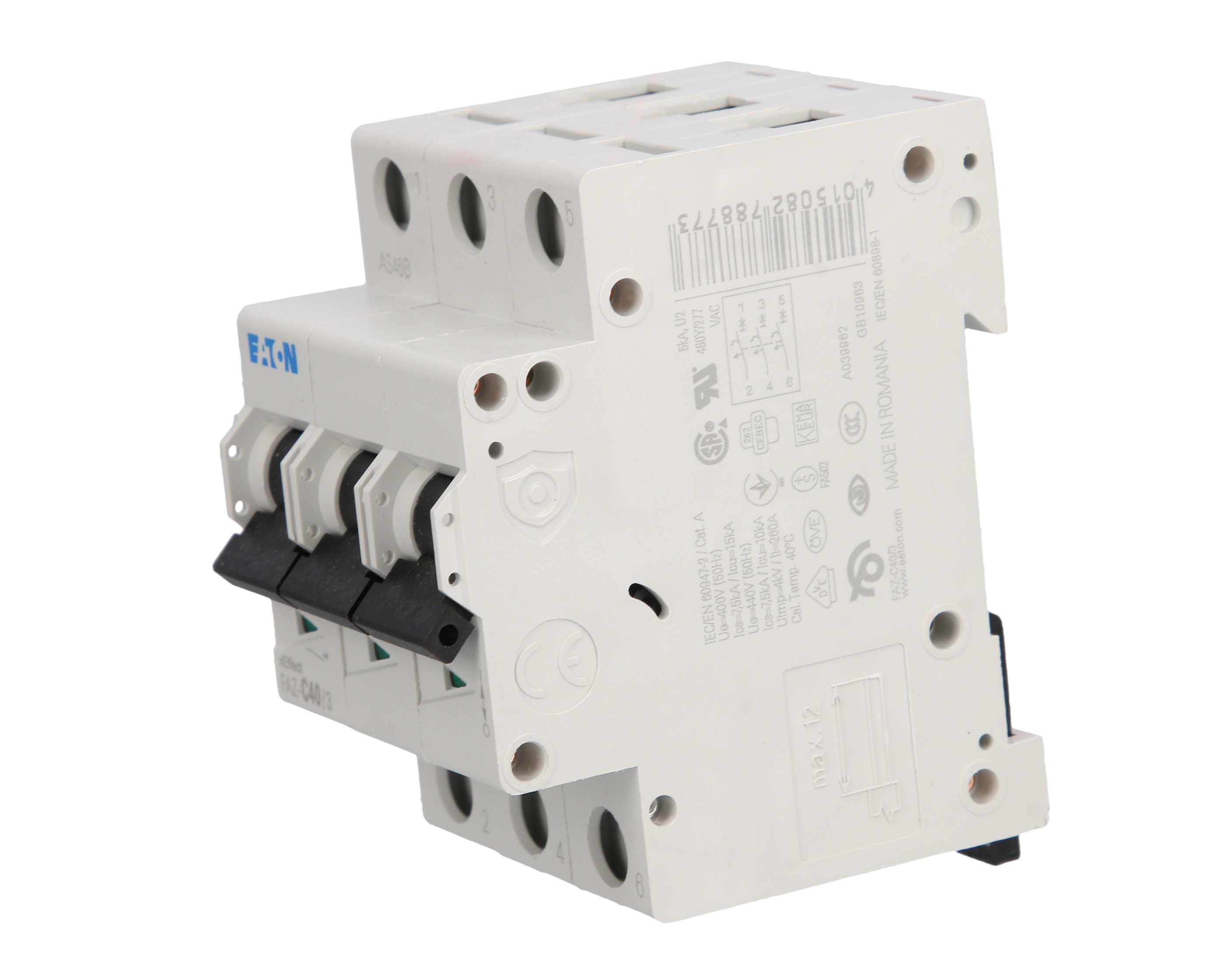 Wyłącznik nadprądowy 3P C 40A 15kA AC FAZ C40/3 278877 – EATON | TIM SA