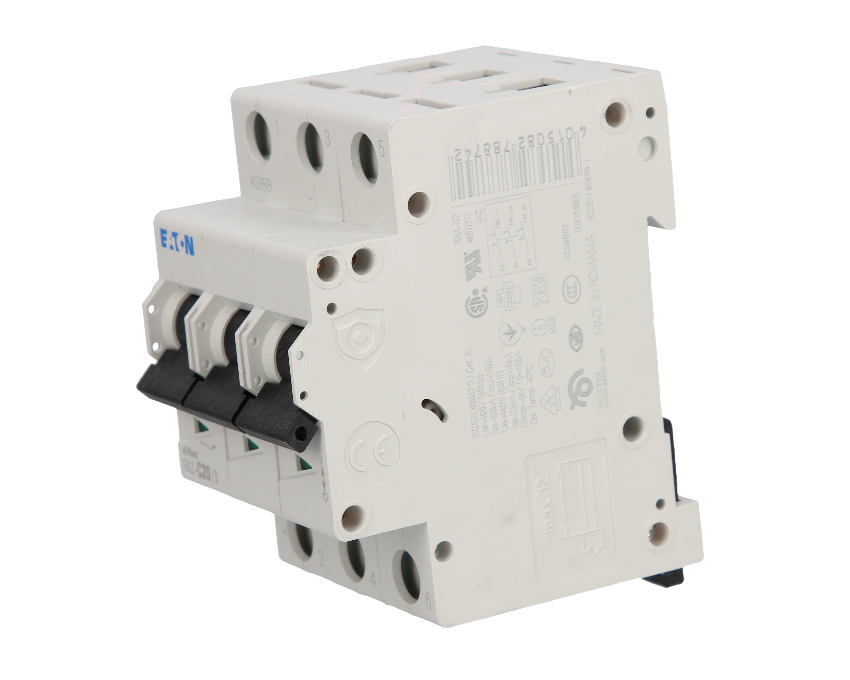Wyłącznik nadprądowy 3P C 20A 15kA AC FAZ C20/3 278874 – EATON | TIM SA