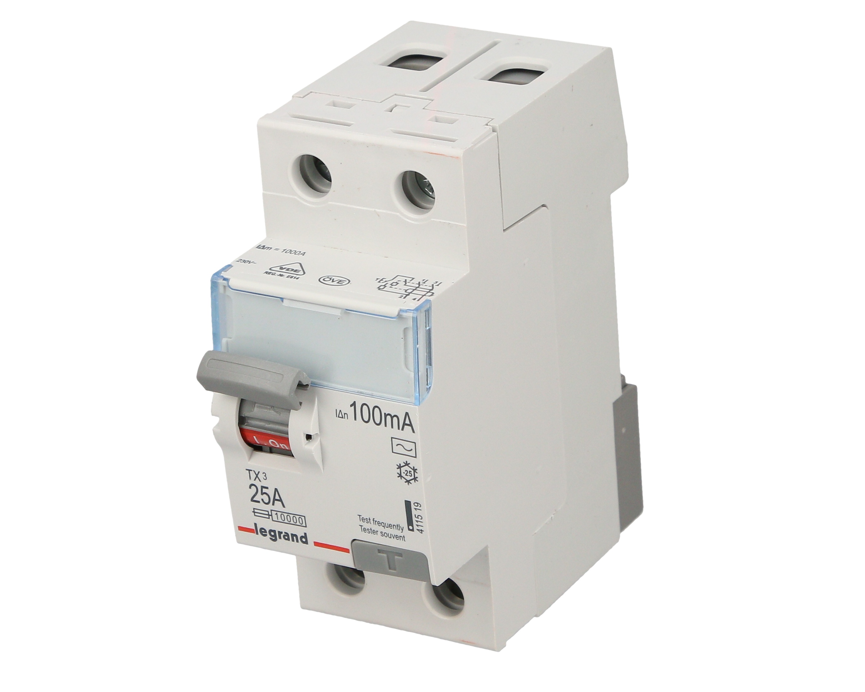Wyłącznik różnicowoprądowy 2P 25A 0,1A typ AC P302 TX3 411519 – LEGRAND | TIM SA
