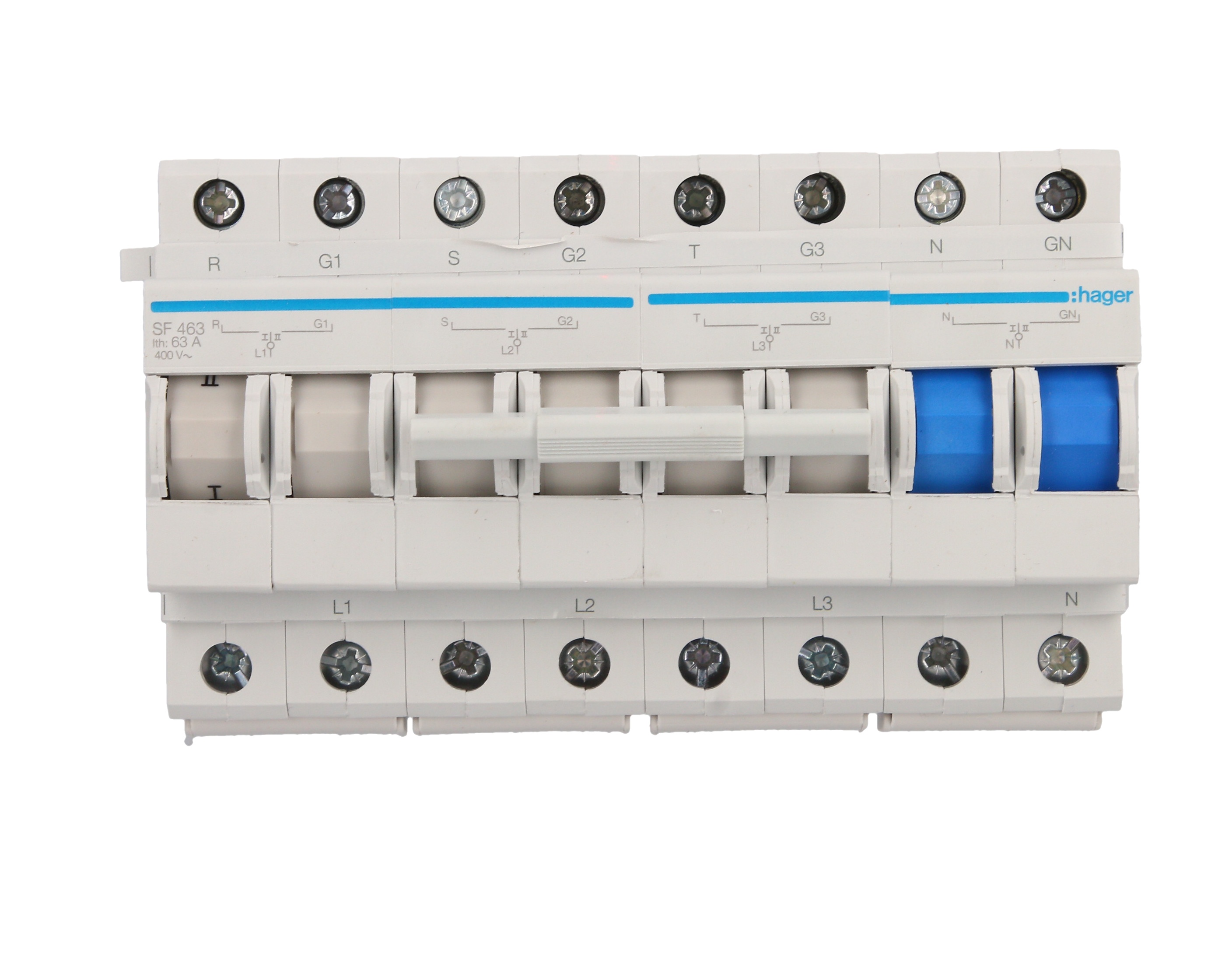 Przełącznik modułowy sieć-agregat 4P 63A SF463 – HAGER POLO | TIM SA