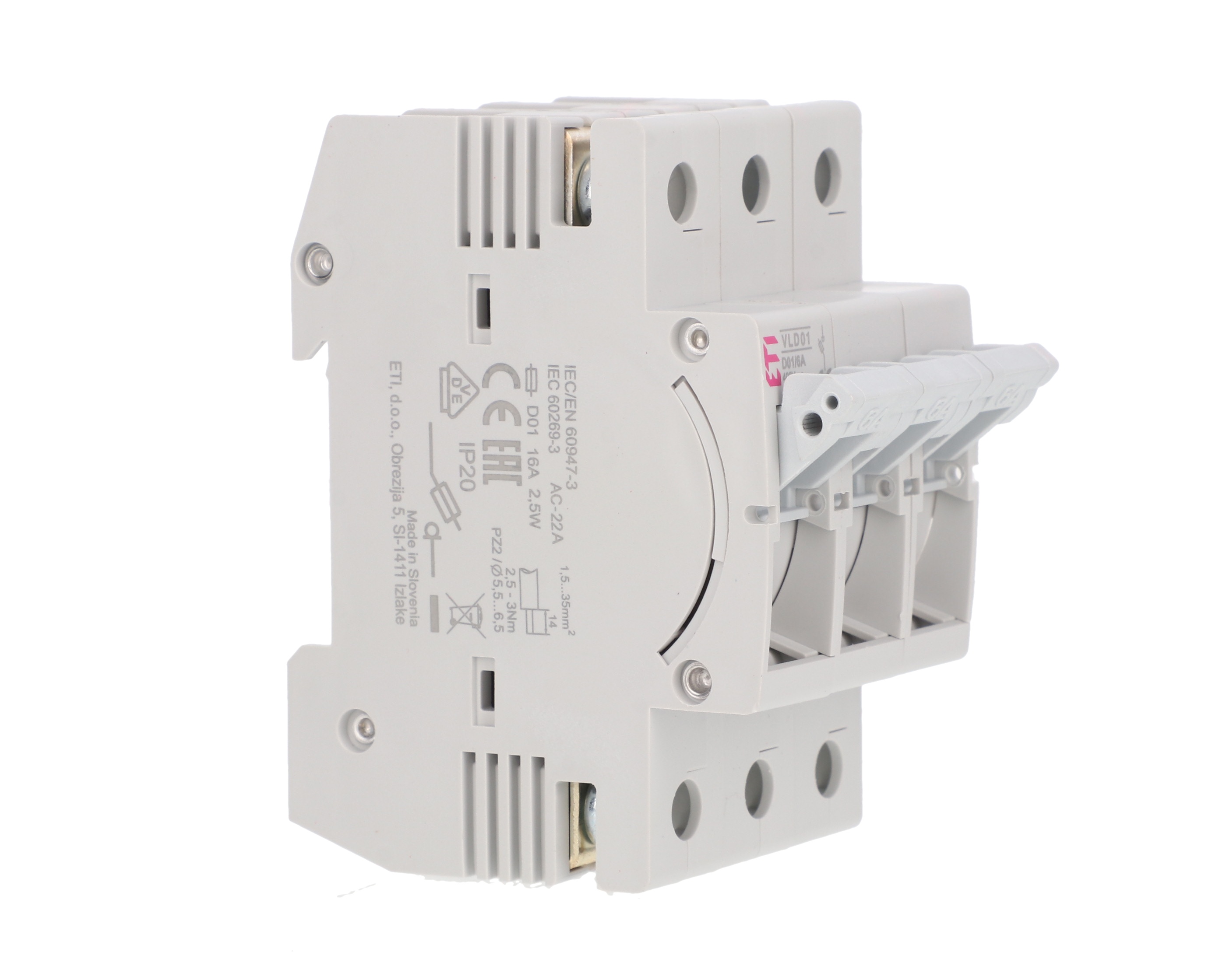 Rozłącznik bezpiecznikowy 3P 6A 3P D01 VLD01 002261011 – ETI-POLAM | TIM SA