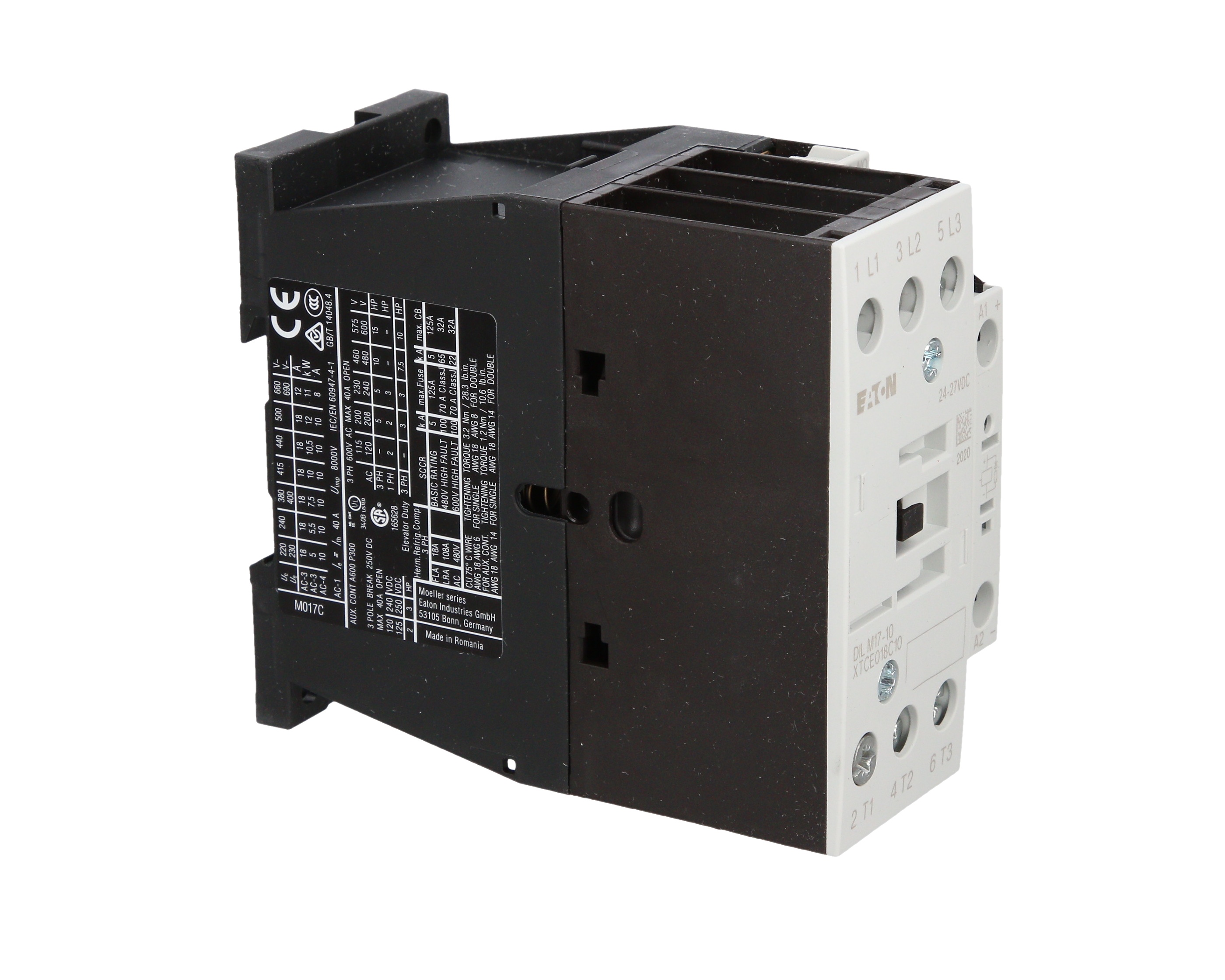 Stycznik mocy 17A 3P 24V DC 1Z 0R DILM17-10(RDC24) 277018 – EATON | TIM SA